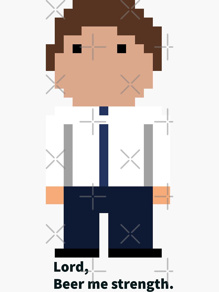 "Jim - Beer me strength" Sticker for Sale by semiandesigns | Redbubble