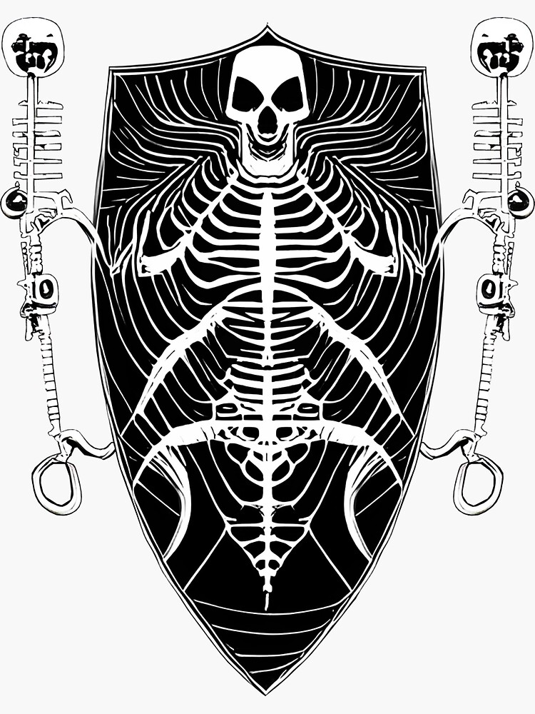 "SKELETON SHIELD" Sticker for Sale by belladonnadread | Redbubble