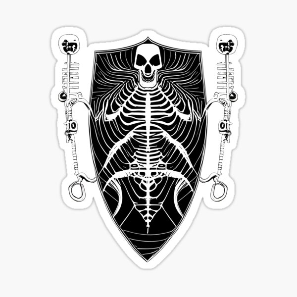 "SKELETON SHIELD" Sticker for Sale by belladonnadread | Redbubble
