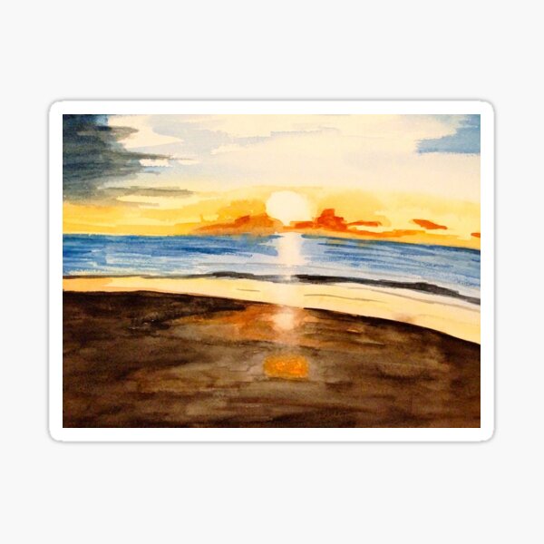 "Romantic Beach Sunset" Sticker for Sale by BeachLifeAttire | Redbubble