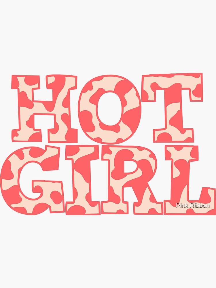 "Hot Girl Peach Cow Print" Sticker for Sale by PollyPocketPink | Redbubble