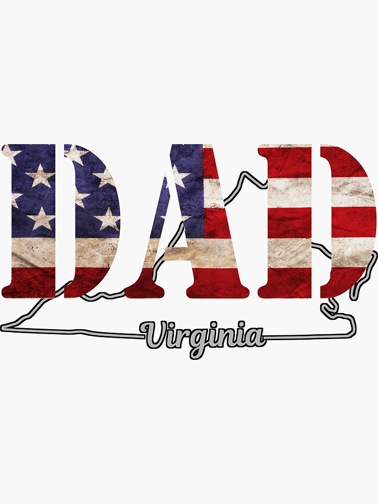 "Virginia Dad" Sticker for Sale by DesignsByMVH | Redbubble