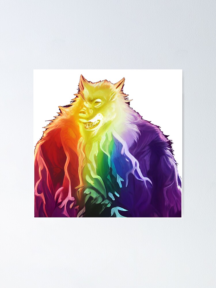 "Rainbow Pride Werewolf" Poster for Sale by MilesJager | Redbubble