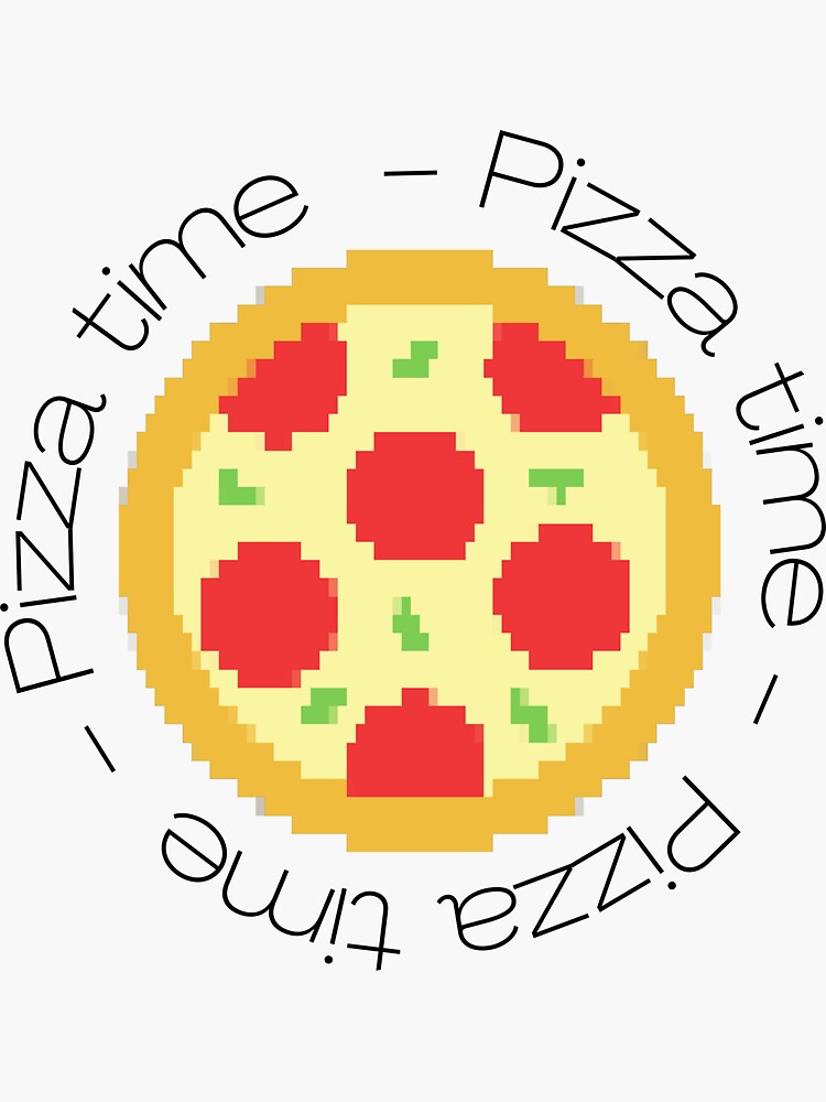 "Pizza Time Pizza" Sticker for Sale by ToadHousePixels | Redbubble