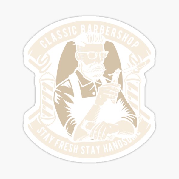 "Classic Barber Shop" Sticker for Sale by Red-Samurai | Redbubble