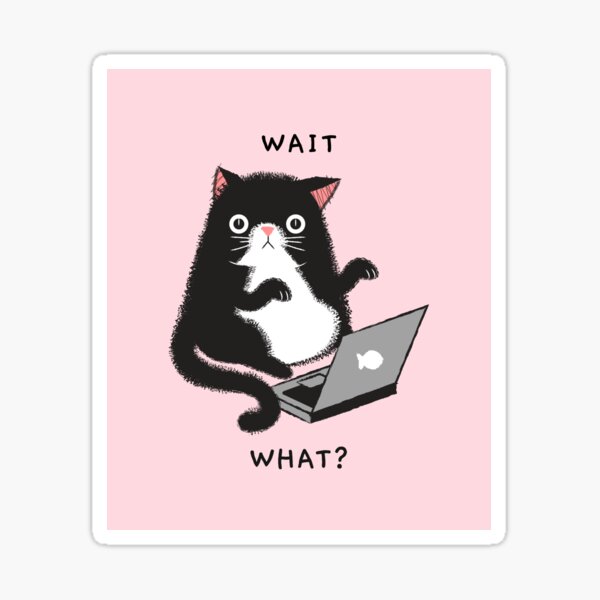 "Wait, what?" Sticker for Sale by KonichiwaCutie | Redbubble