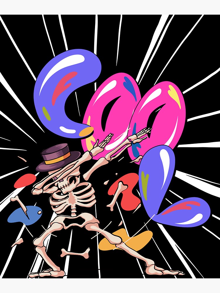 "Crazy-Cool Rocking Skeleton" Sticker for Sale by Swagmode | Redbubble