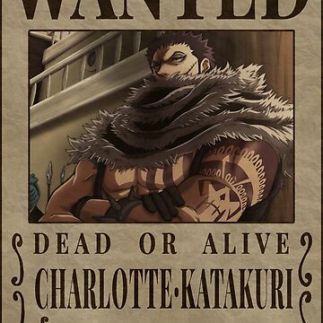 "Charlotte Katakuri Wanted One Piece Katakuri Bounty Poster" Sticker ...