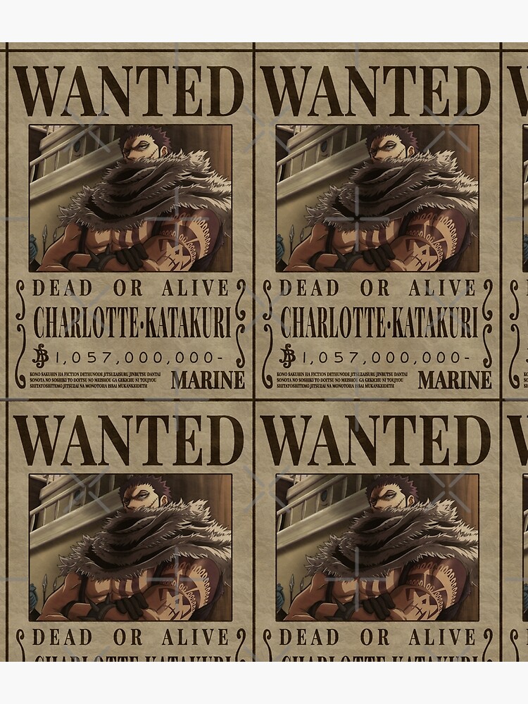 "Charlotte Katakuri Wanted One Piece Katakuri Bounty Poster" Backpack ...