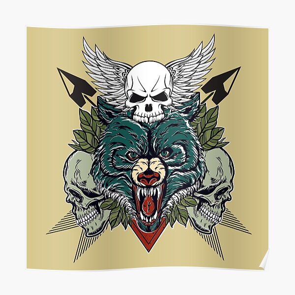 "Grizzly Bear Skull Mask" Poster for Sale by ArtOfStars | Redbubble