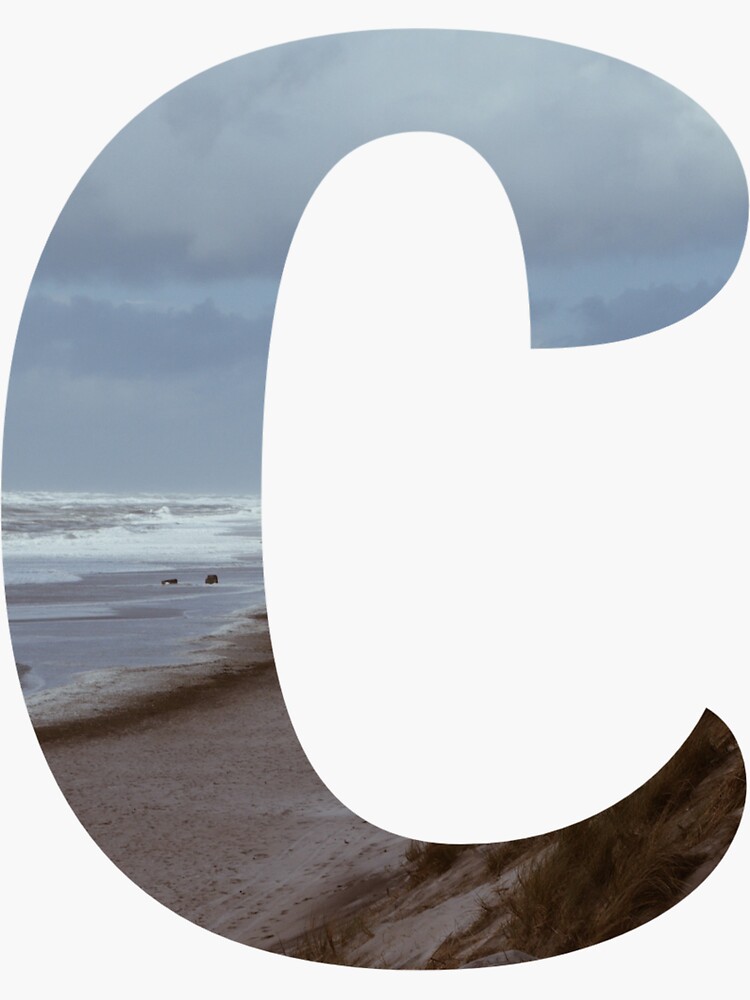 " Letter C initial (beach side)" Sticker for Sale by Karvii | Redbubble