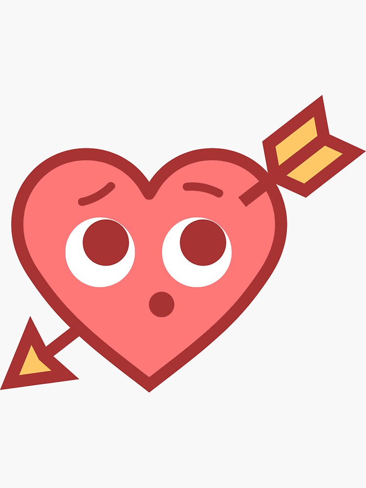 "Cute Worried Heart w/ Arrow" Sticker for Sale by FontRR | Redbubble