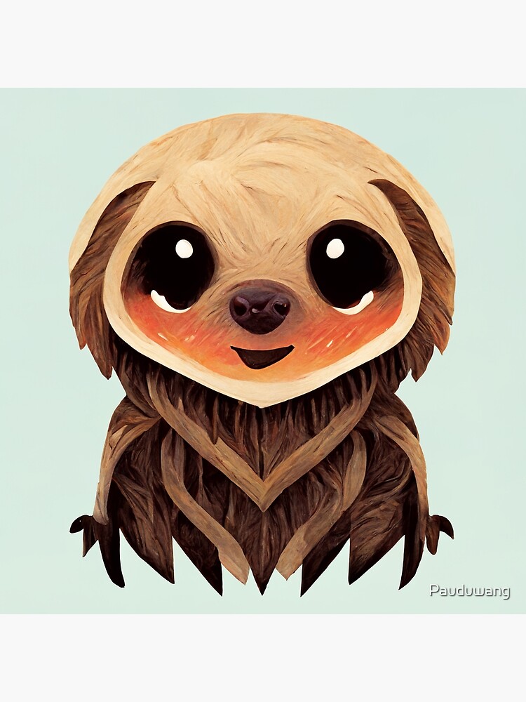 "Cute Smiling Sloth" Poster for Sale by Pauduwang | Redbubble