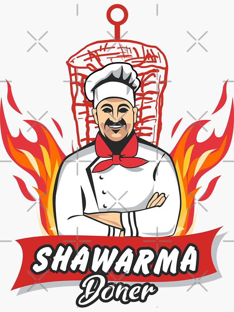 "Shawarma logo." Sticker for Sale by HakanKACAR2014 | Redbubble