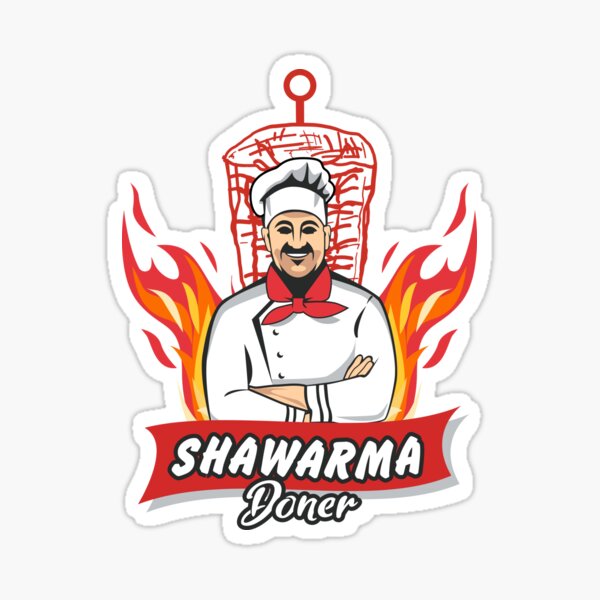 "Shawarma logo." Sticker for Sale by HakanKACAR2014 | Redbubble