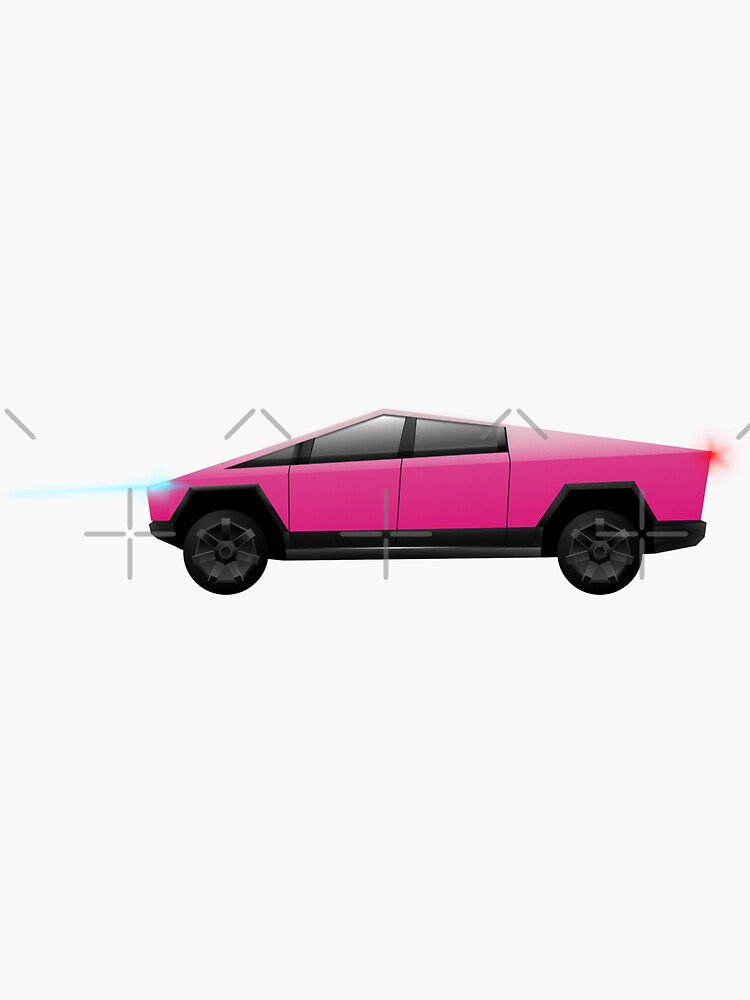 "Pink CyberTruck" Sticker for Sale by DoemaZ | Redbubble
