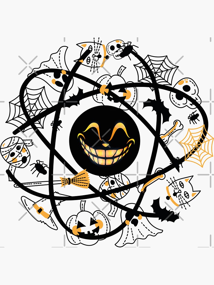 " Halloween Science atome - Scary" Sticker for Sale by ThescienceTee ...
