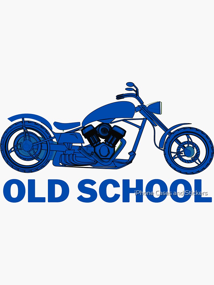 "MOTORCYCLE FOREVER - OLD SCHOOL BLUE" Sticker for Sale by victor ...