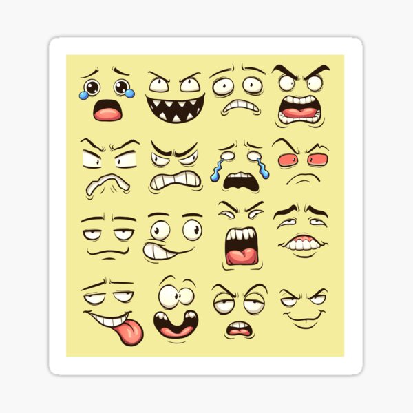 "Funny Faces" Sticker for Sale by HichemHali | Redbubble