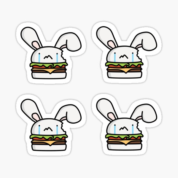 "Bitten Burger Bunny | Derpy Hamburger Rabbit | Cute" Sticker for Sale ...
