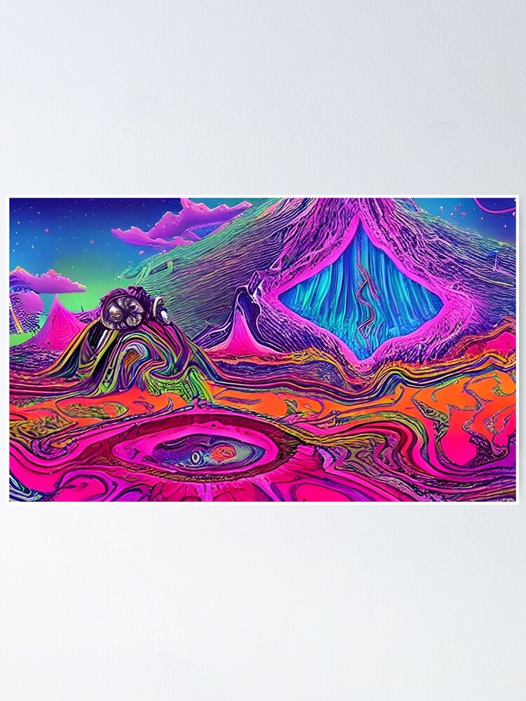 "Psychedelic Alien Landscape - Psychedelic Visuals" Poster for Sale by ...