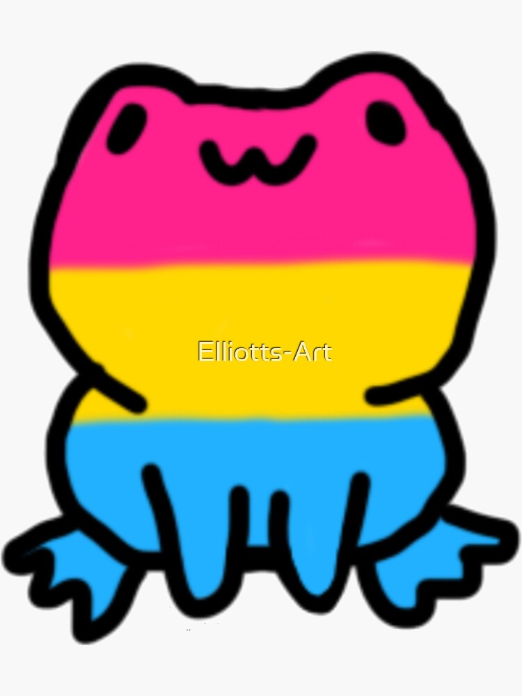 "Pansexual Flag Cute Cartoon Frog" Sticker for Sale by Elliotts-Art ...