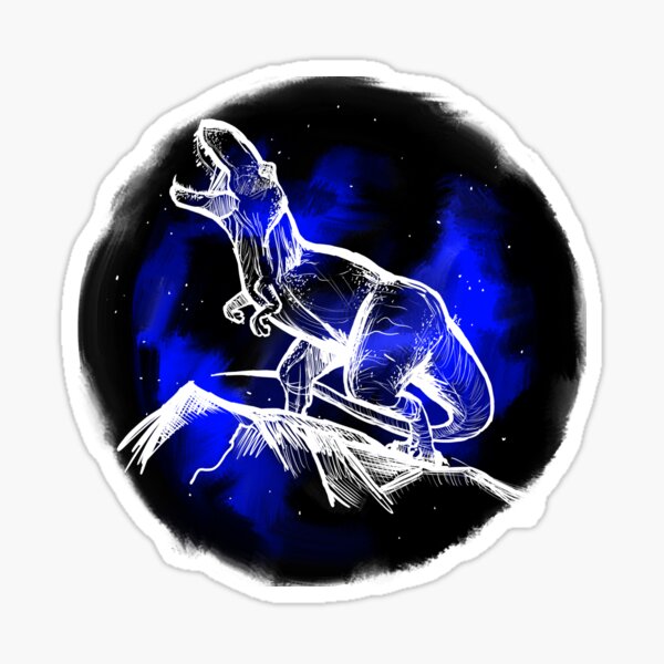 "Blue Galaxy T-Rex" Sticker for Sale by KingBillyArts | Redbubble