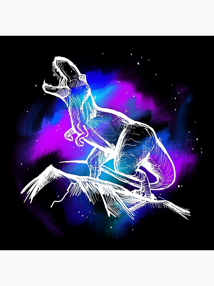 "Cool Colors Galaxy T-Rex" Poster for Sale by KingBillyArts | Redbubble