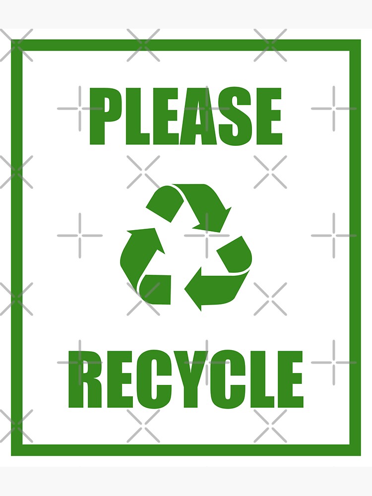 "Please Recycle" Sticker for Sale by Corbitron | Redbubble