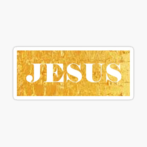 "Jesus on Gold Panel" Sticker by Drewaw | Redbubble