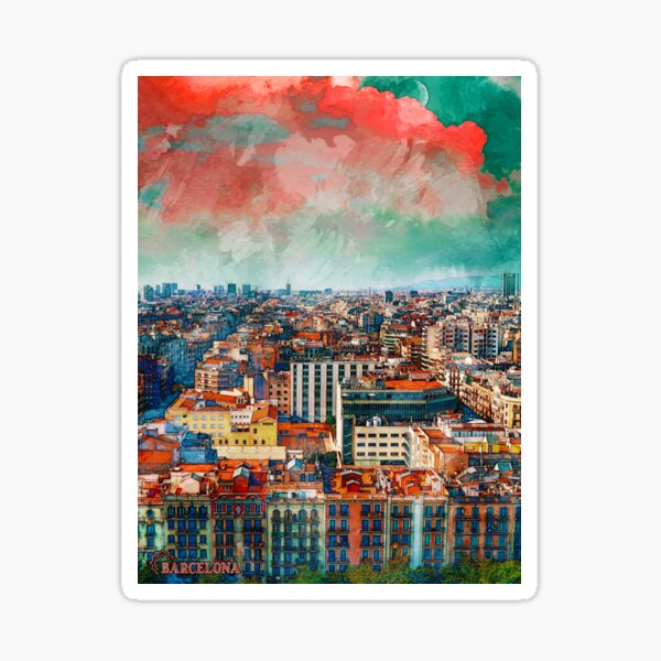 "Barcelona Spain City" Sticker for Sale by PostersStickers | Redbubble