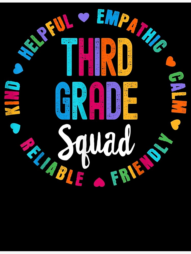 "Team 3rd Third Grade Squad Students Teacher Back To School " Poster ...