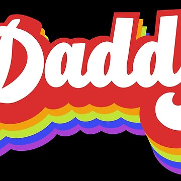 "Rainbow Daddy Script" Sticker for Sale by spottedhound | Redbubble