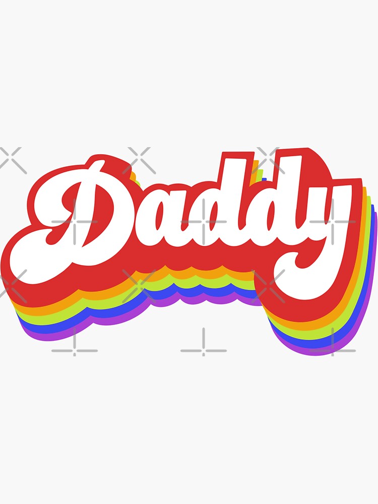 "Rainbow Daddy Script" Sticker for Sale by spottedhound | Redbubble