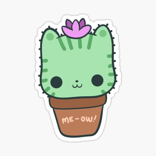 "Kawaii Catcus - Sterling the Cactus Kitty" Sticker for Sale by ...