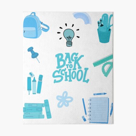 "Light Blue Back to school, school Subject Sticker Pack " Art Board ...