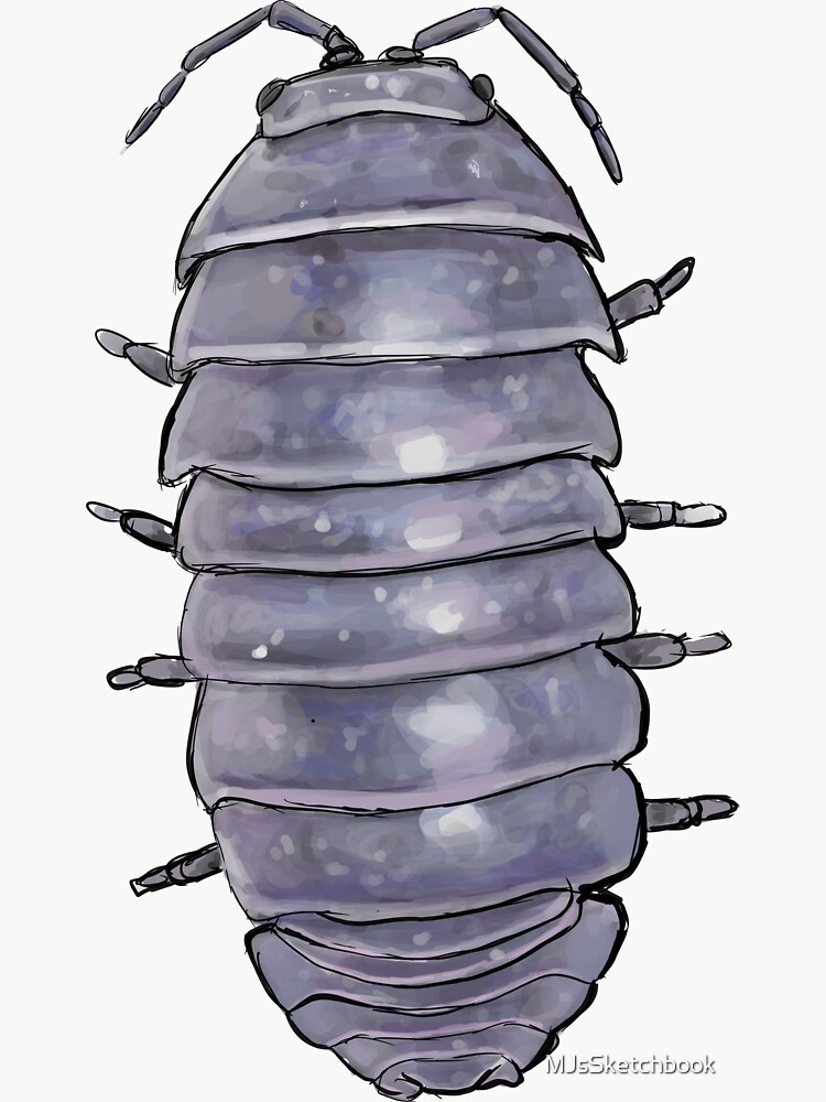 "Roly-Poly Pillbug Insect Bug Illustration Nature Artwork " Sticker for ...
