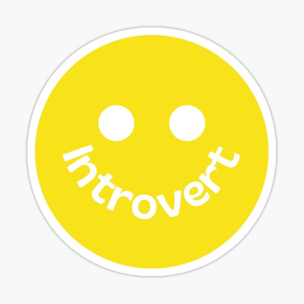 "Happy Emoji Introvert Smile" Sticker for Sale by FontRR | Redbubble