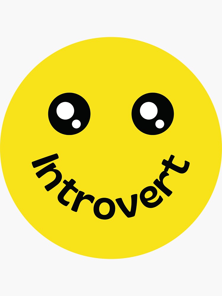 "Happy Emoji Introvert Smile B" Sticker for Sale by FontRR | Redbubble
