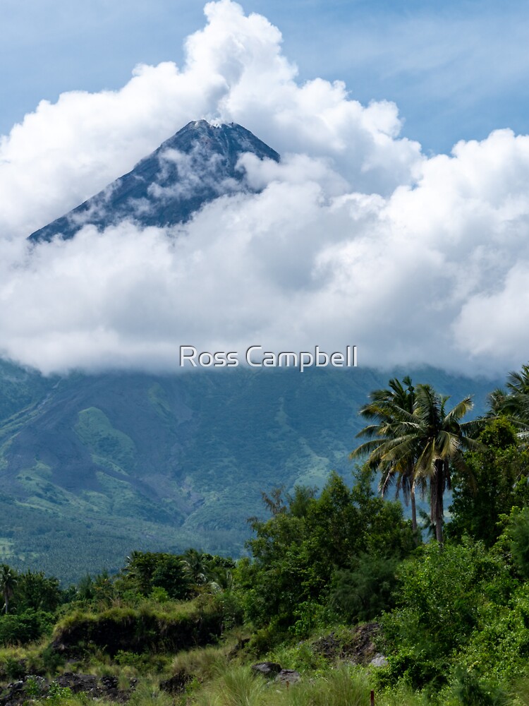 "Mayon Volcano, Bicol, Philippines" Sticker for Sale by rossacampbell ...