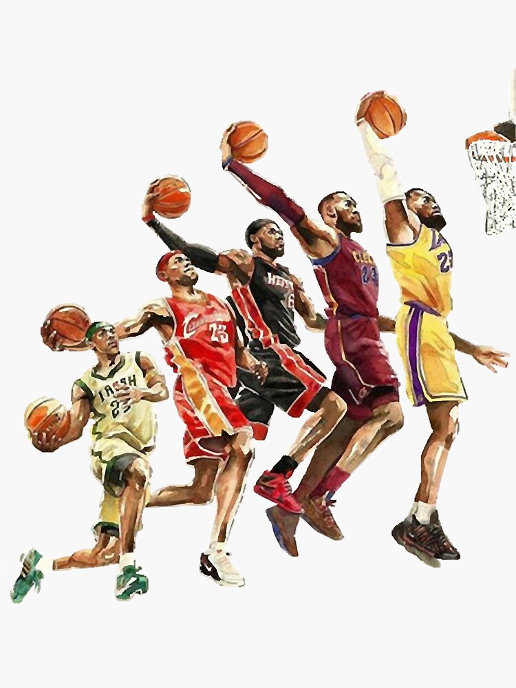 "The Evolution of Lebron James - NBA Los Angeles Lakers" Sticker for ...