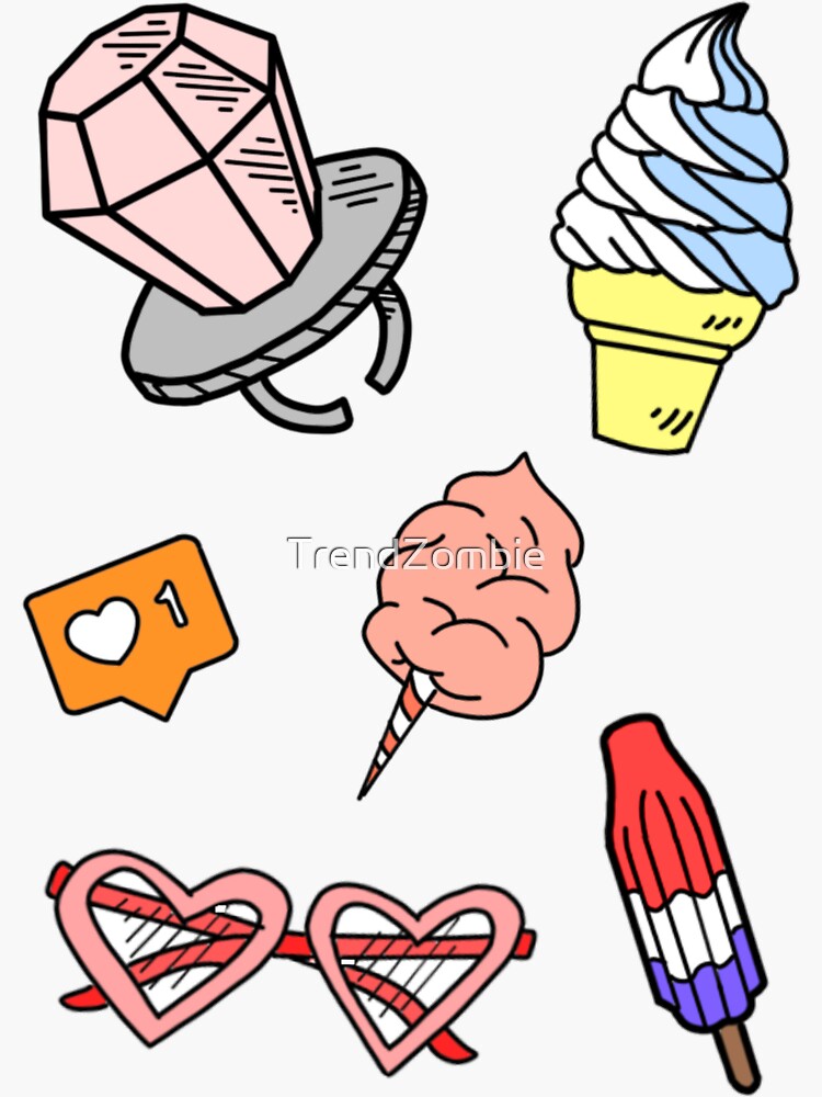 "CUTESIE STICKER PACK" Sticker by TrendZombie | Redbubble