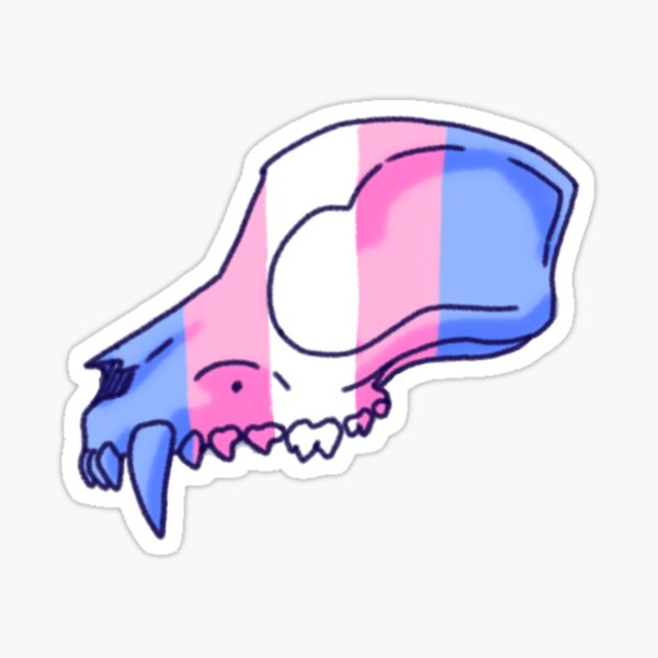 "Transgender pride dog skull" Sticker for Sale by Sunny146 | Redbubble