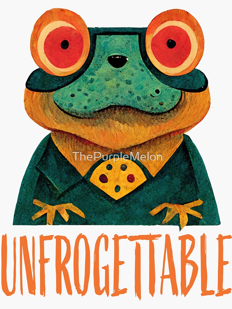 "UnFrogettable Boggly Eyes Frog Illustration" Sticker for Sale by ...