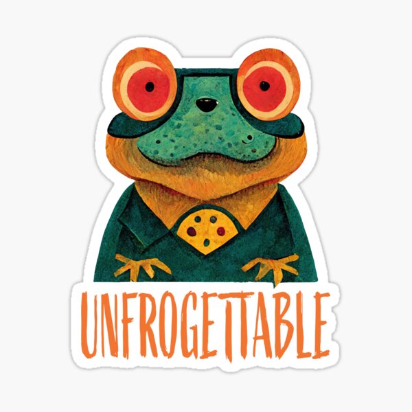 "UnFrogettable Boggly Eyes Frog Illustration" Sticker for Sale by ...
