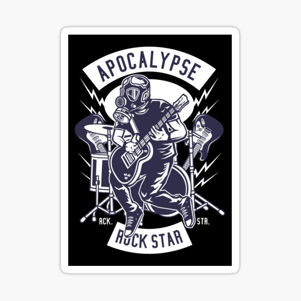 "Apocalypse Rock Star" Sticker for Sale by Designed1990 | Redbubble