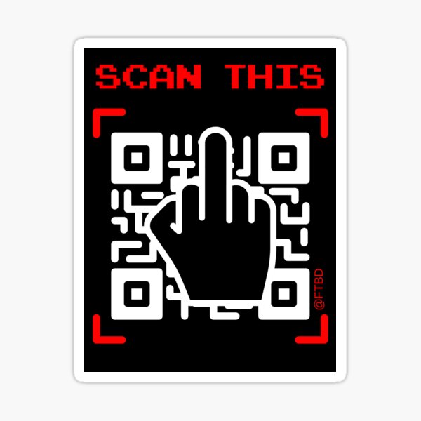 "Scan This | Middle Finger | Digital ID | QR Code" Sticker for Sale by ...
