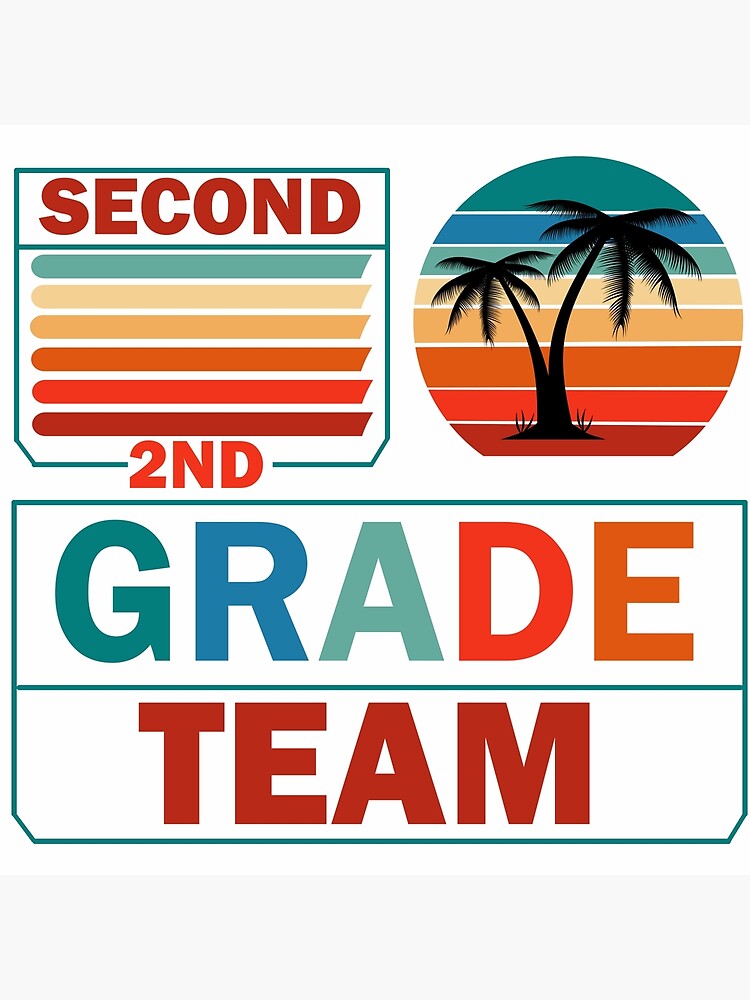 Póster «Equipo de segundo grado Retro Groovy Teacher Feliz primer día ...