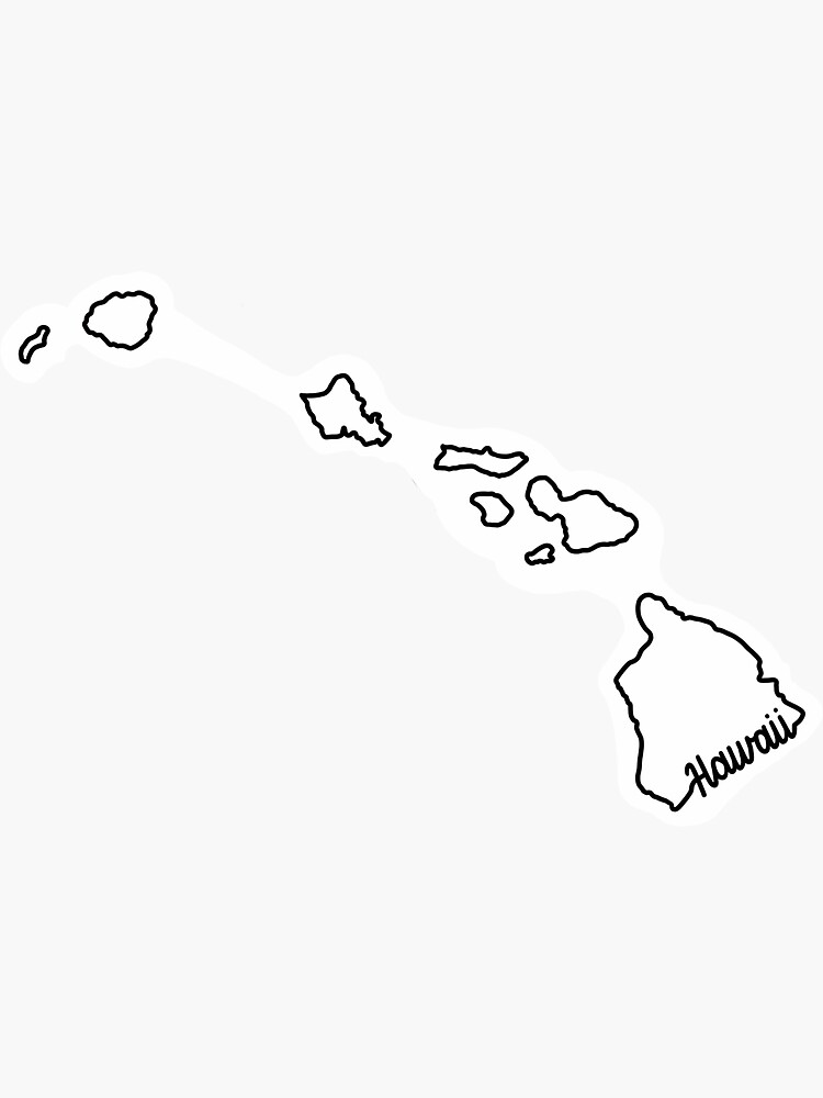 "Hawaii outline with hand lettering " Sticker for Sale by Remy-and ...