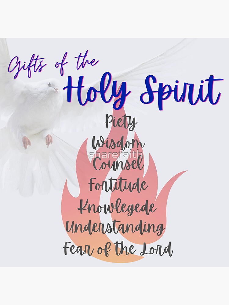 "Seven Gifts of the Holy Spirit Design 2" Poster for Sale by sharefaith ...